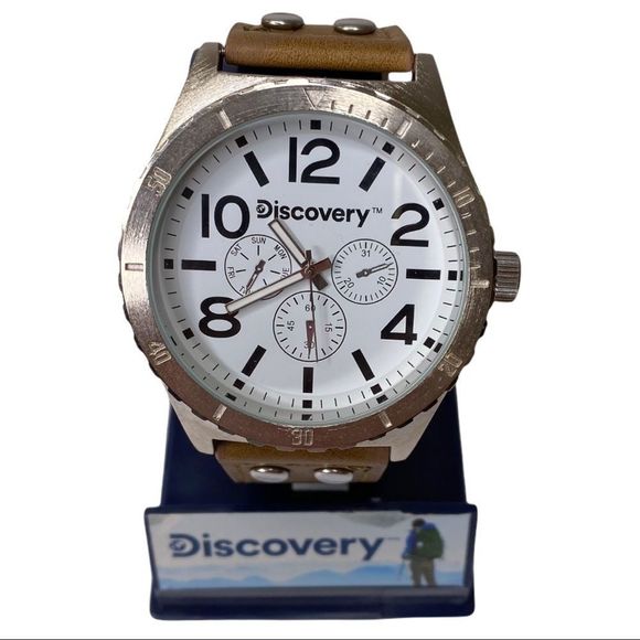 Discovery | Accessories | Discovery Mens Analog Watch Tan Strap Nwt ...